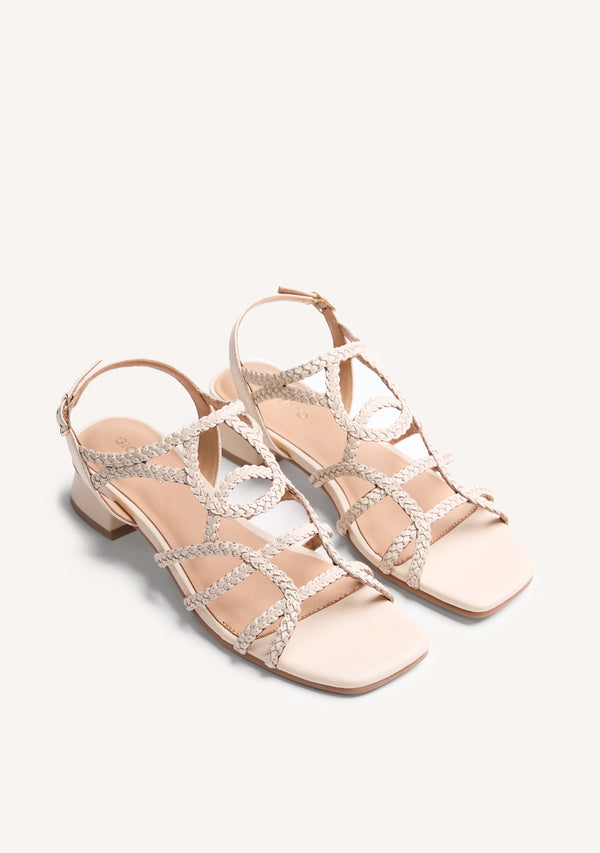 BRAIDED LEATHER HEELED SANDALS BILICE