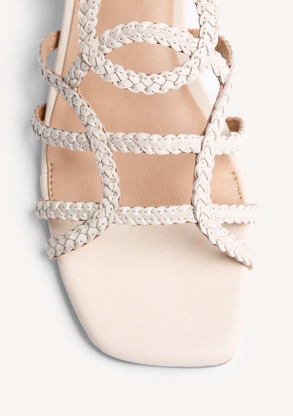 BRAIDED LEATHER HEELED SANDALS BILICE